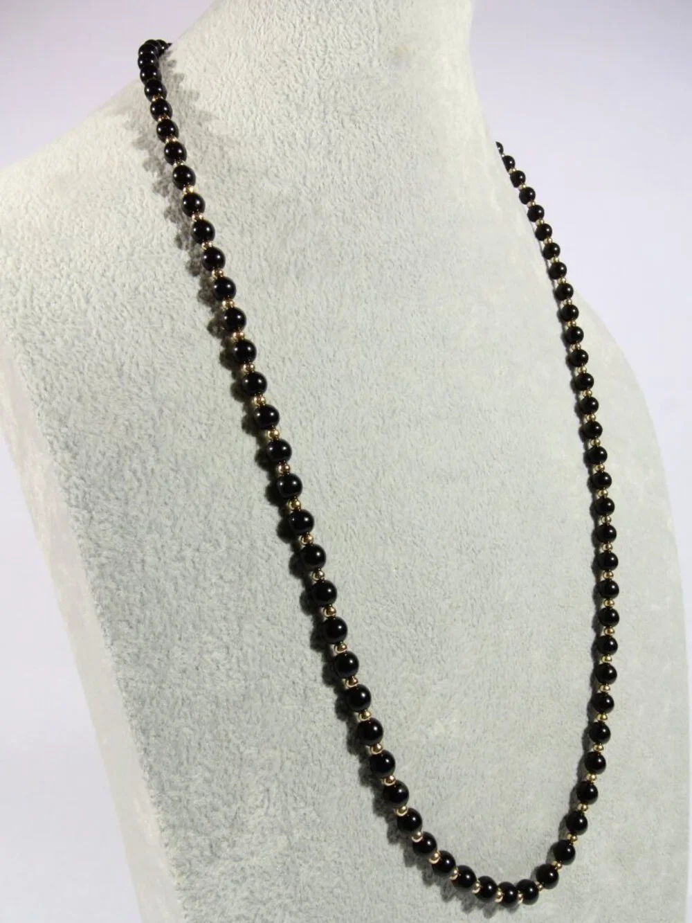 Monet | Jewelry | Vintage Monet Black And Gold Beaded Necklace | Poshmark